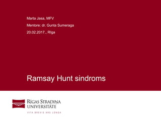 Ramsay Hunt sindroms | PPT