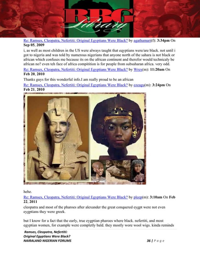 Ramses, Cleopatra, Nefertiti| Original Egyptians Were Black? | PDF