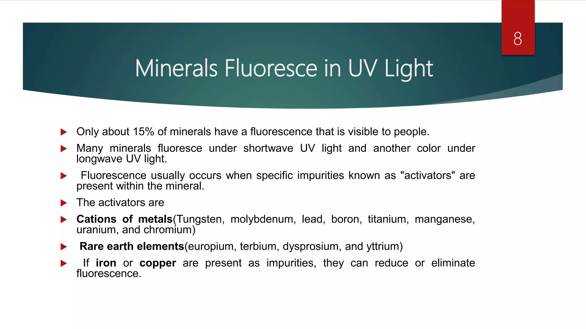 Fluorescent and phosphorescence minerals | PPTX