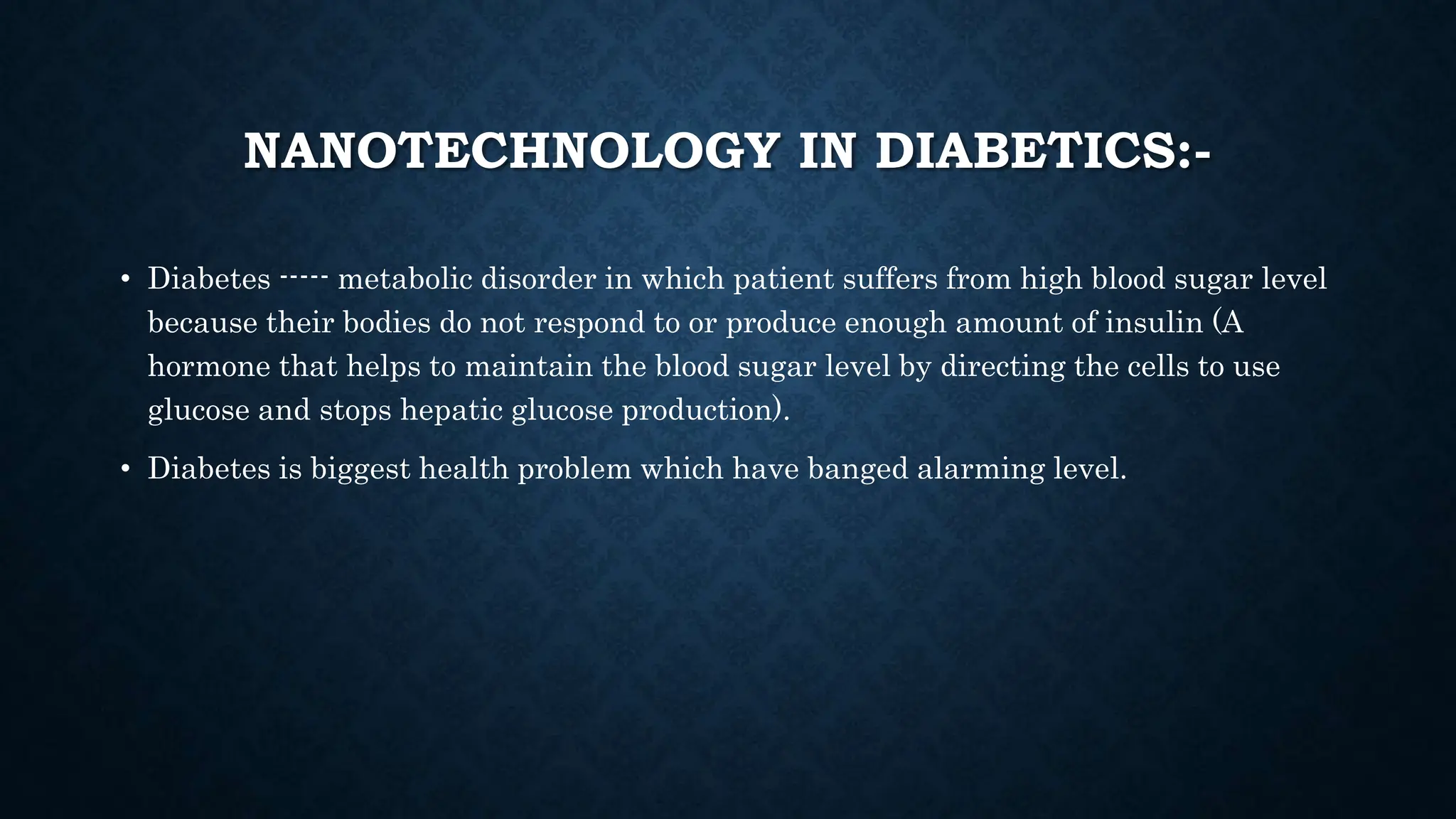 Use of nanotechnology in diagnosis of diabetes, coronary heart disease ...