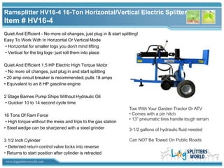 Ramsplitter 25 ton honda powered horizontal gas splitter | PPT