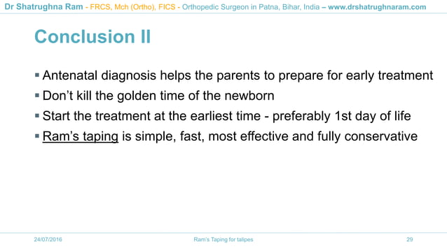 Ram’s Taping for talipes | PPTX | Foot Health | Diseases and Conditions