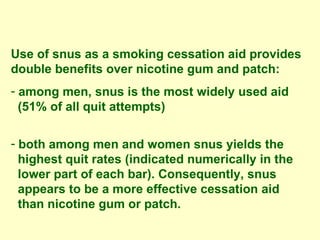 The Swedish experience the role of snus in the decrease of smoking | PPT