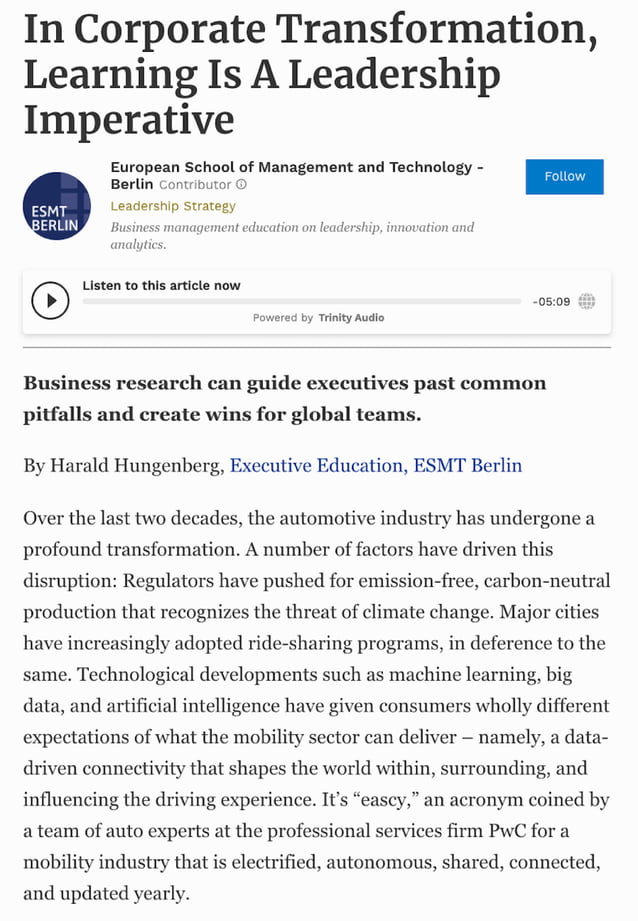 In corporate transformation learning is a leadership imperative | PDF