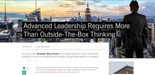 Advanced Leadership Requires More Than Outside-The-Box Thinking | PPT
