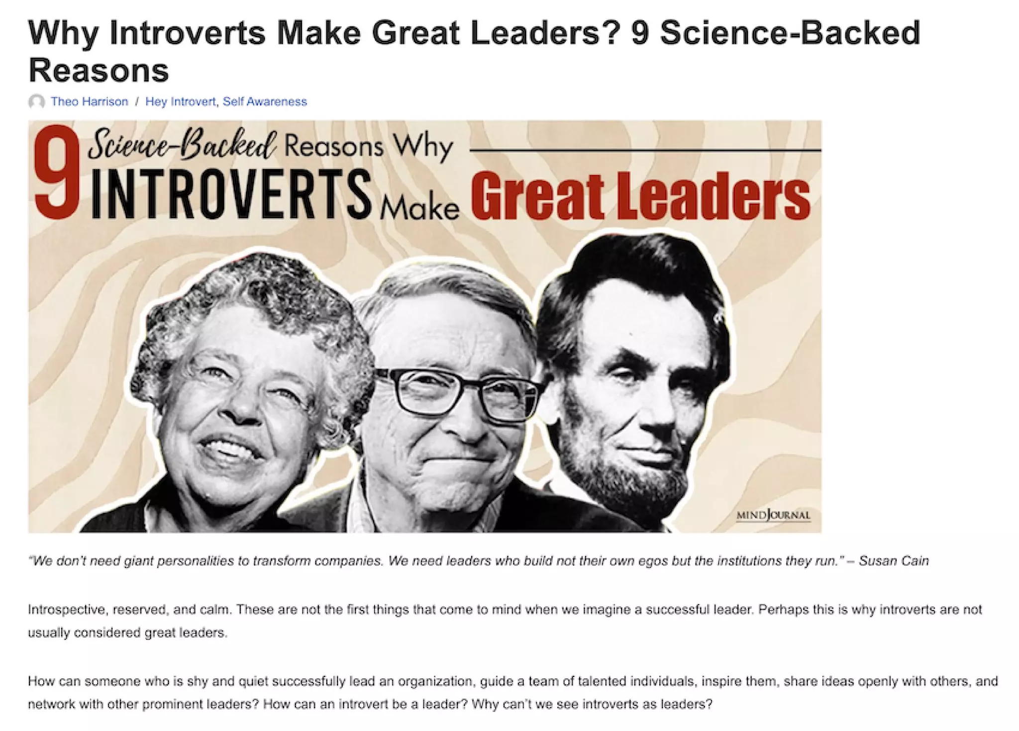 Why Introverts Make Great Leaders? 9 Science-Backed Reasons | PDF