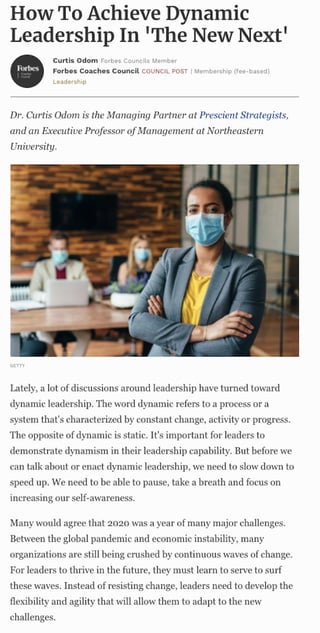 How to Achieve Dynamic Leadership In 'The New Next' | PDF