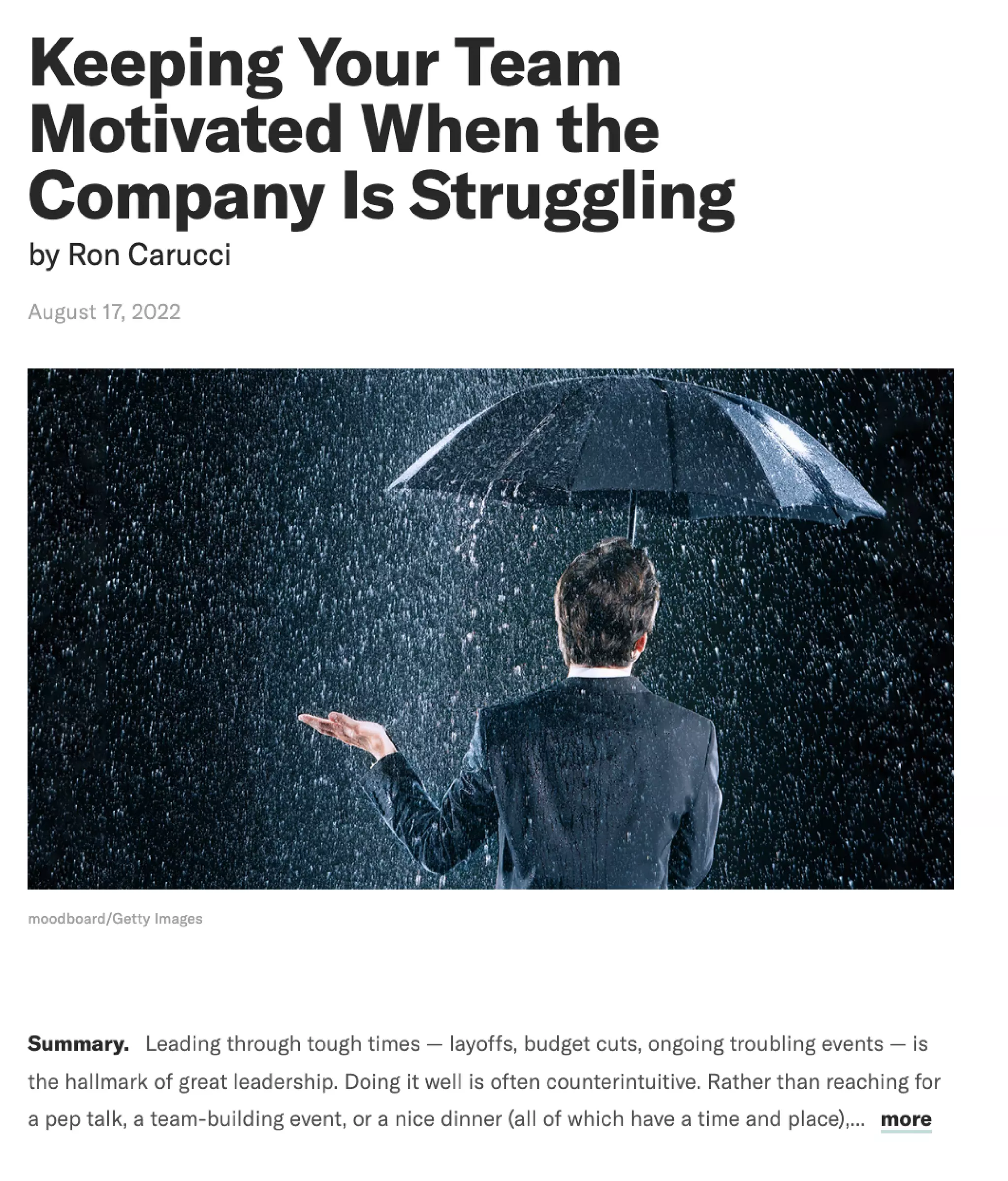 Keeping Your Team Motivated When the Company Is Struggling | PDF