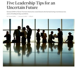 Five Leadership Tips for an Uncertain Future | PPT