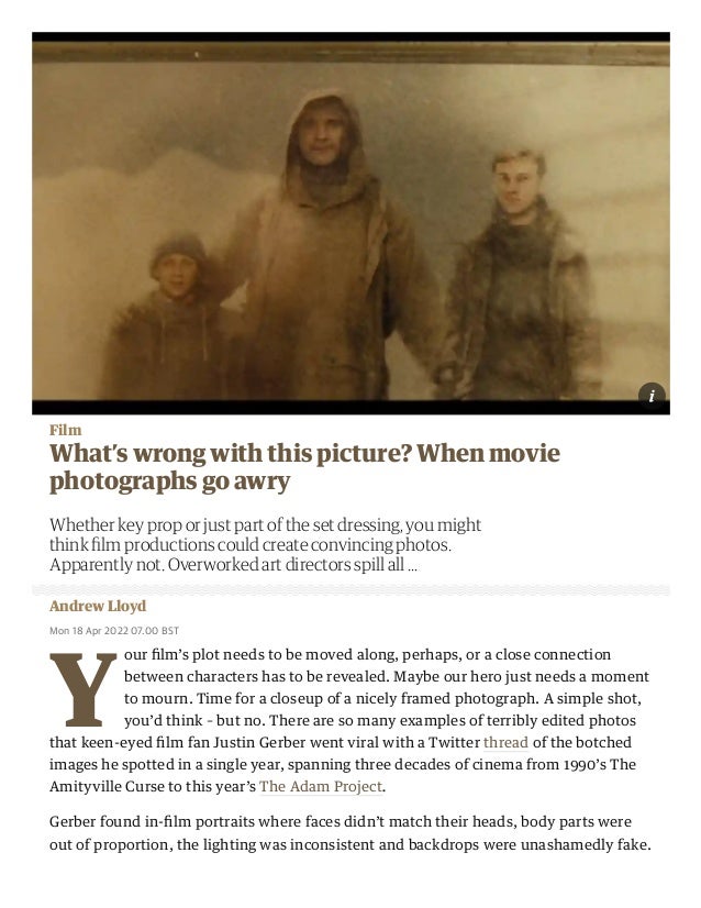 What’s wrong with this picture? When movie photographs go awry | PDF ...
