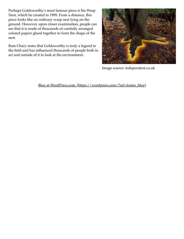 Environmental Photography corner: Who is Andy Goldsworthy? | PDF