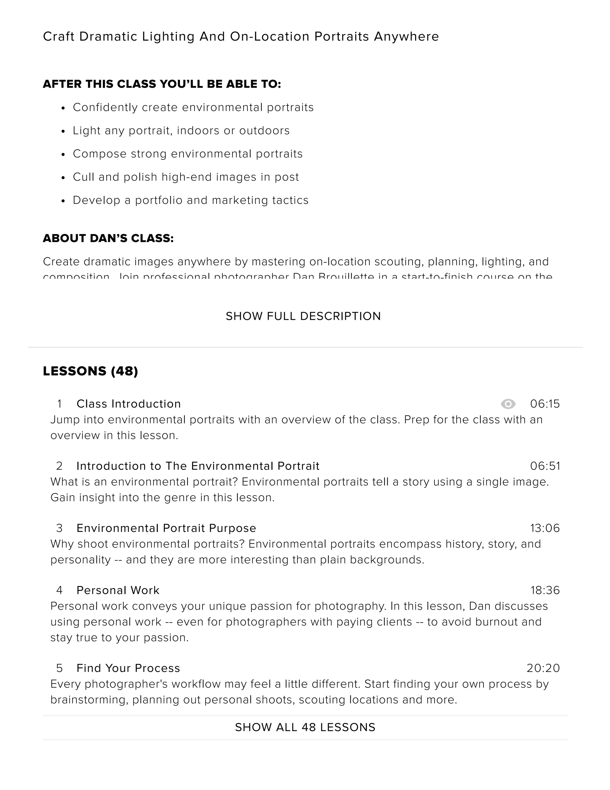 Environmental Portrait Photography | PDF