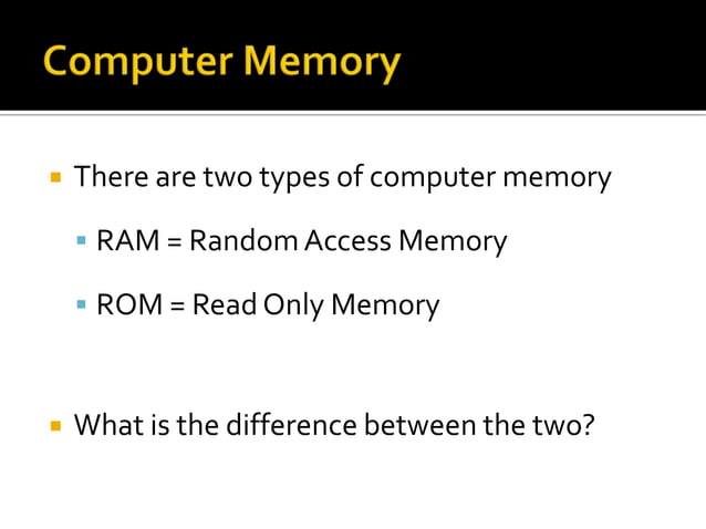 Ram vs rom | PPT