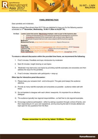 Recruitment Asia 2017 panel 2 brief pack | PDF
