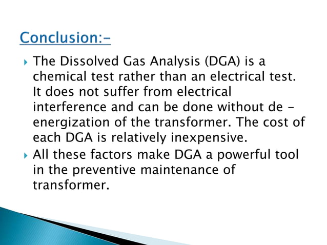 Dissolved Gas Analysis in Transformer Oil | PPTX | Chemistry | Science