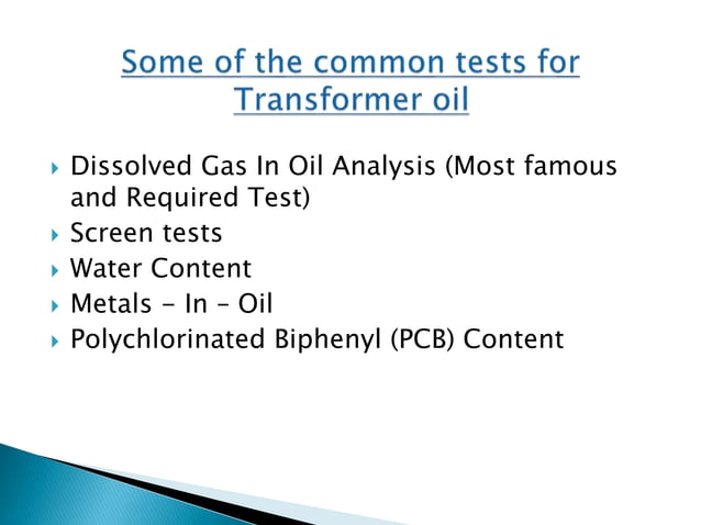 Dissolved Gas Analysis in Transformer Oil | PPT