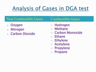Dissolved Gas Analysis in Transformer Oil | PPTX