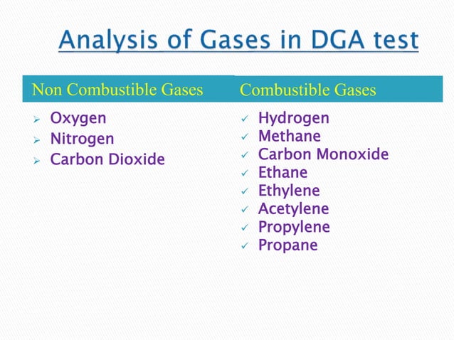 Dissolved Gas Analysis in Transformer Oil | PPTX | Chemistry | Science
