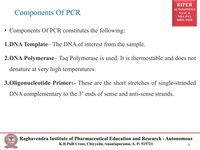 PCR and RT-PCR | PPTX | Chemistry | Science