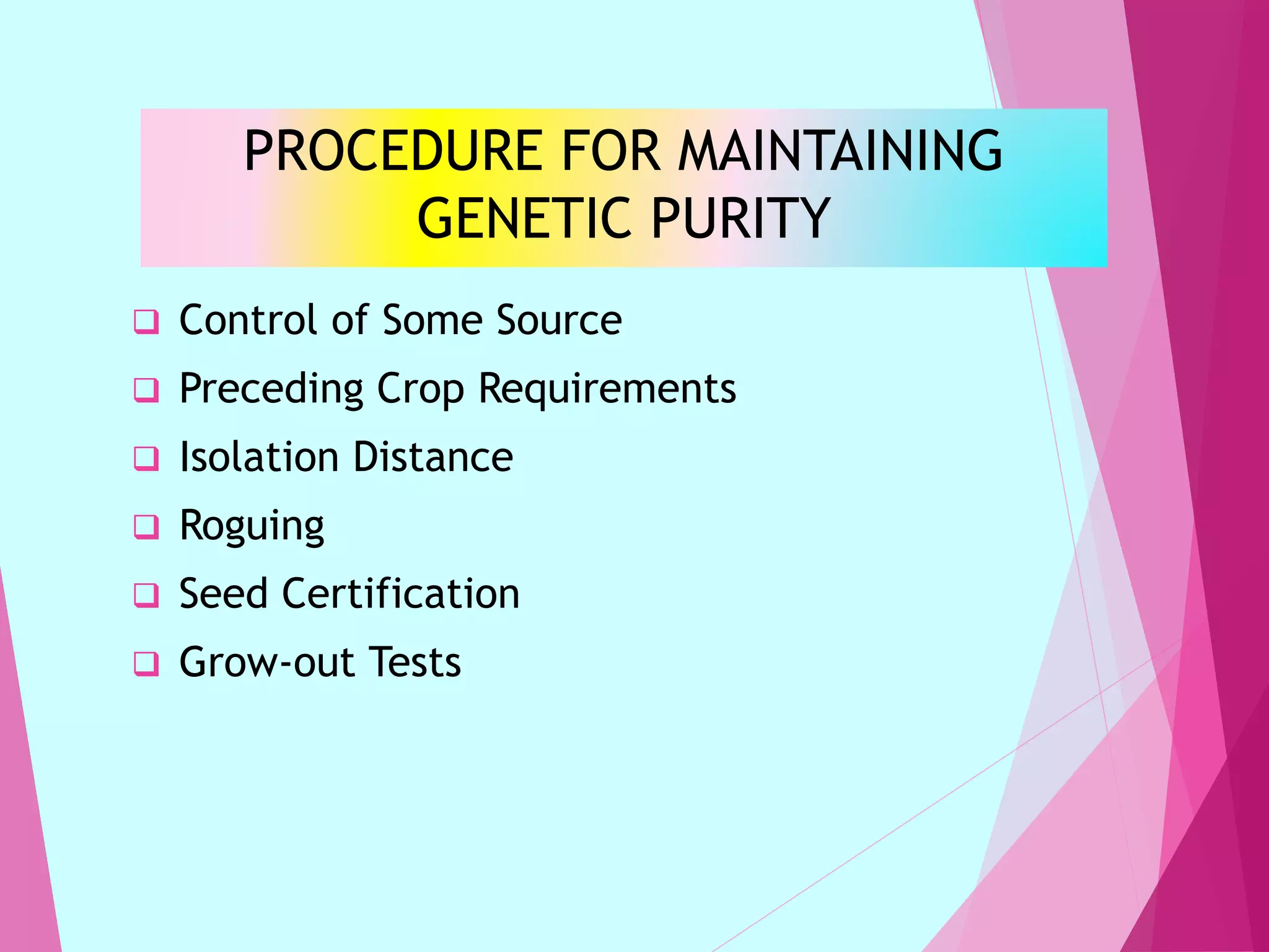 Quality Seed Production in Agriculture | PPTX