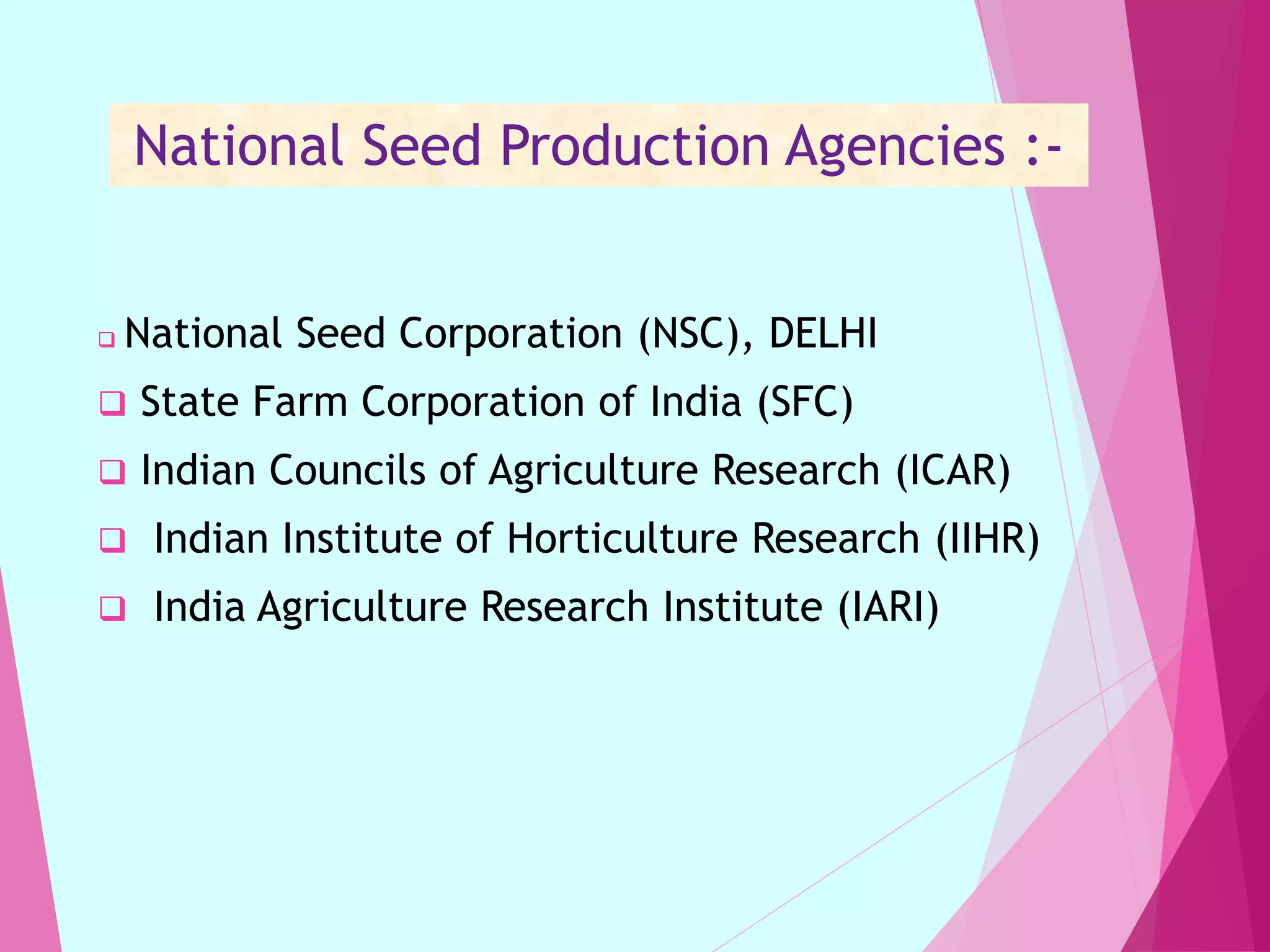 Quality Seed Production in Agriculture | PPTX