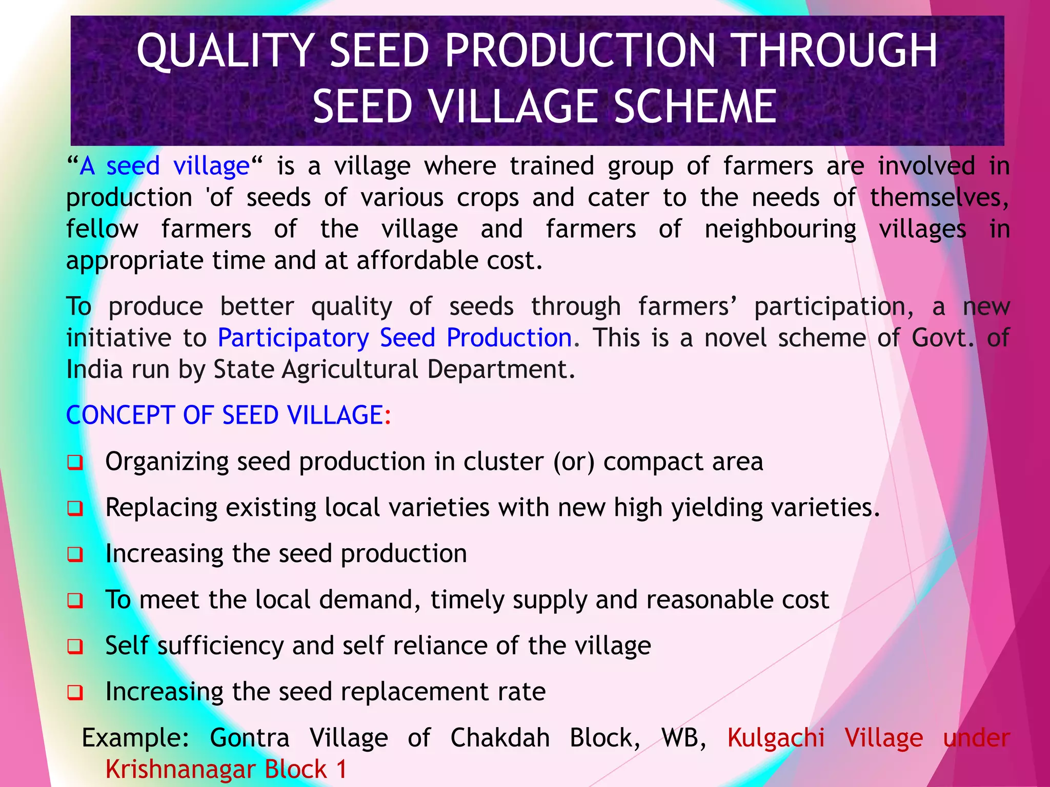 Quality Seed Production in Agriculture | PPTX
