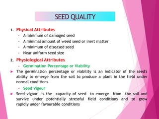 Quality Seed Production in Agriculture | PPTX