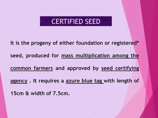 Quality Seed Production in Agriculture | PPTX