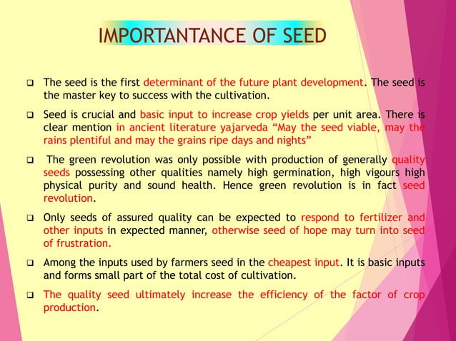 Quality Seed Production in Agriculture | PPTX