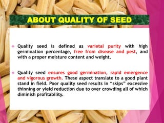 Quality Seed Production in Agriculture | PPTX