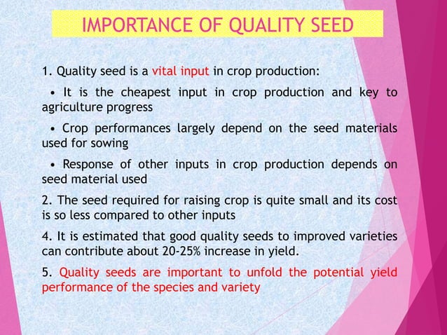 Quality Seed Production in Agriculture | PPTX