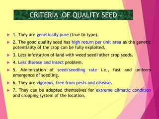 Quality Seed Production in Agriculture | PPTX