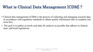 Clinical Data Management importance in Clinical Trials | PPT
