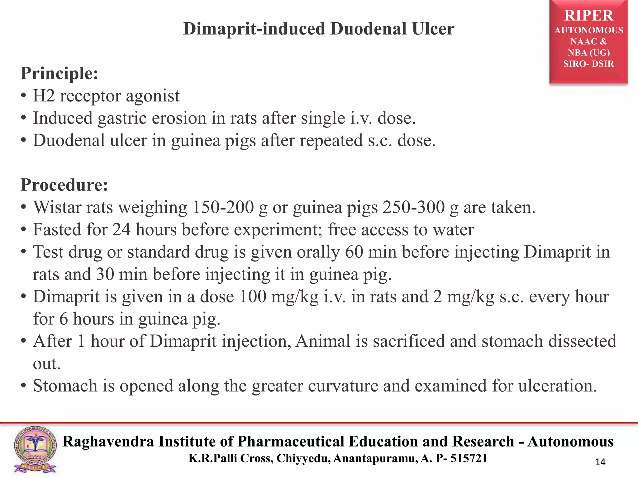 Screening models for Antiulcers | PPTX