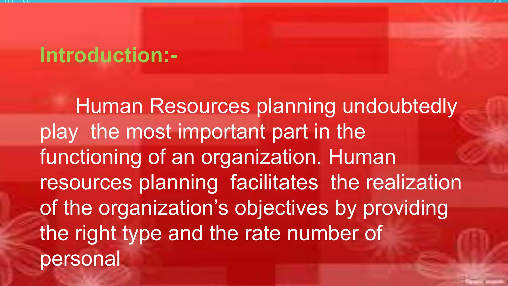 Planning Process in Human Resource Management | PPTX
