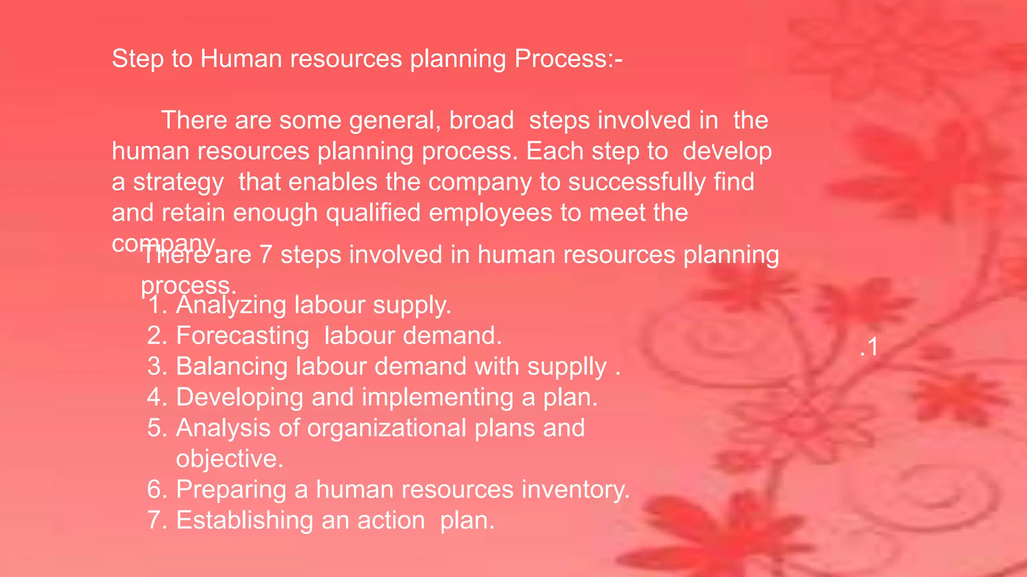 Planning Process in Human Resource Management | PPTX