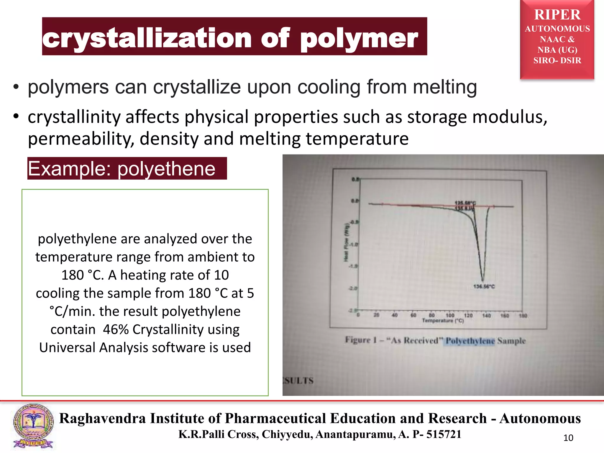 Differential Thermal analysis Application in Polymers. | PPTX