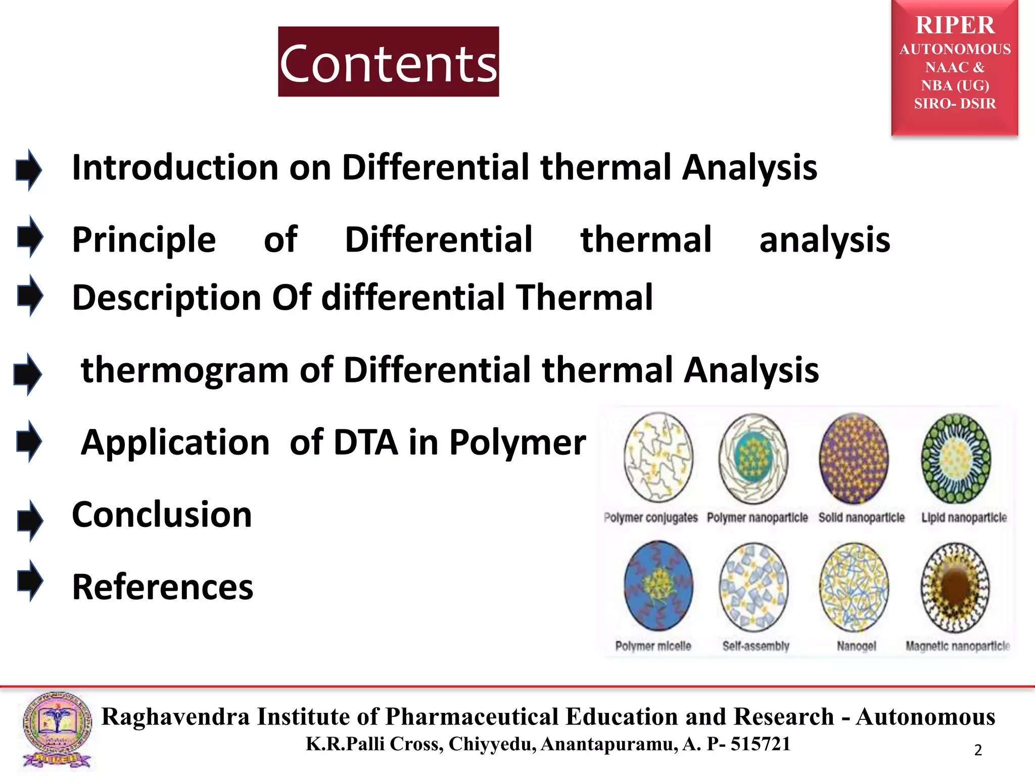 Differential Thermal analysis Application in Polymers. | PPTX