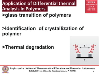 Differential Thermal analysis Application in Polymers. | PPTX