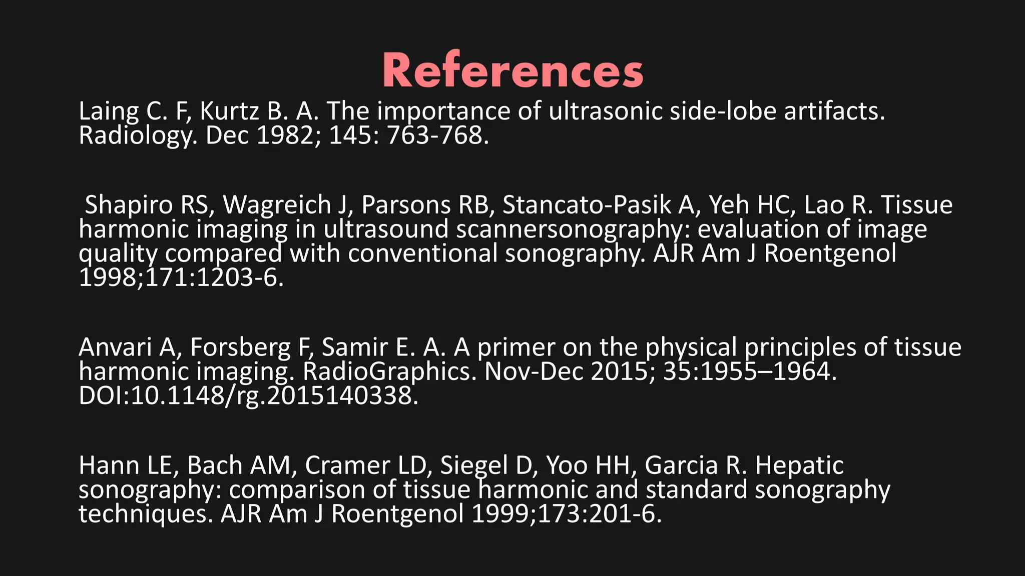 Side lobes and Harmonic Imaging | PPTX