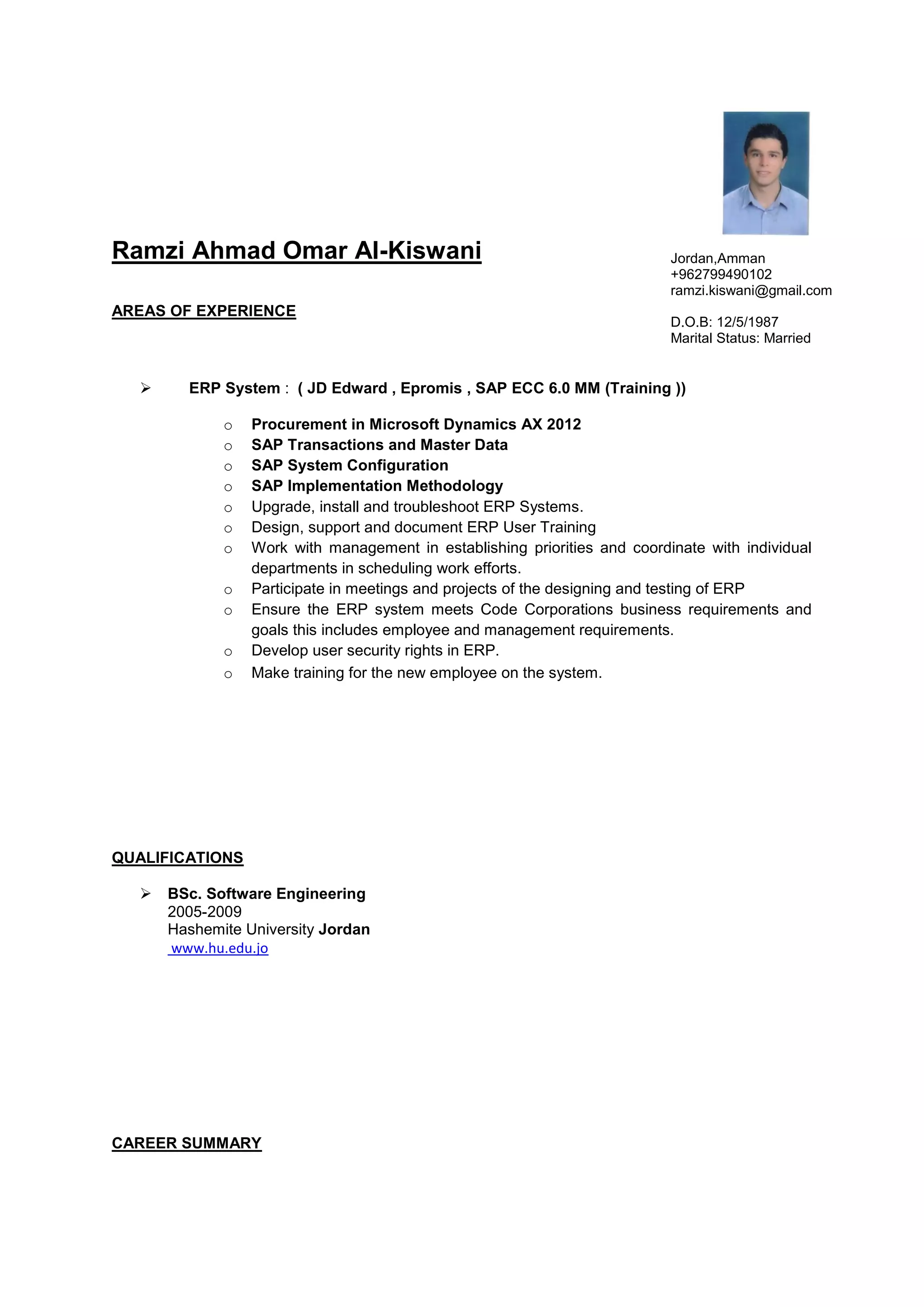 Ramzi jaber ( ERP Specialist ) | PDF