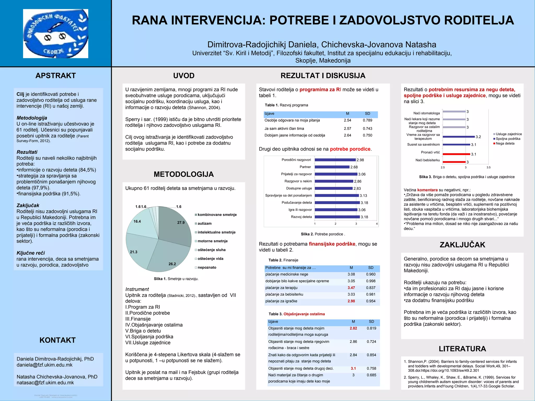 Rana intervencija potrebe i zadovoljstvo roditelja | PPT