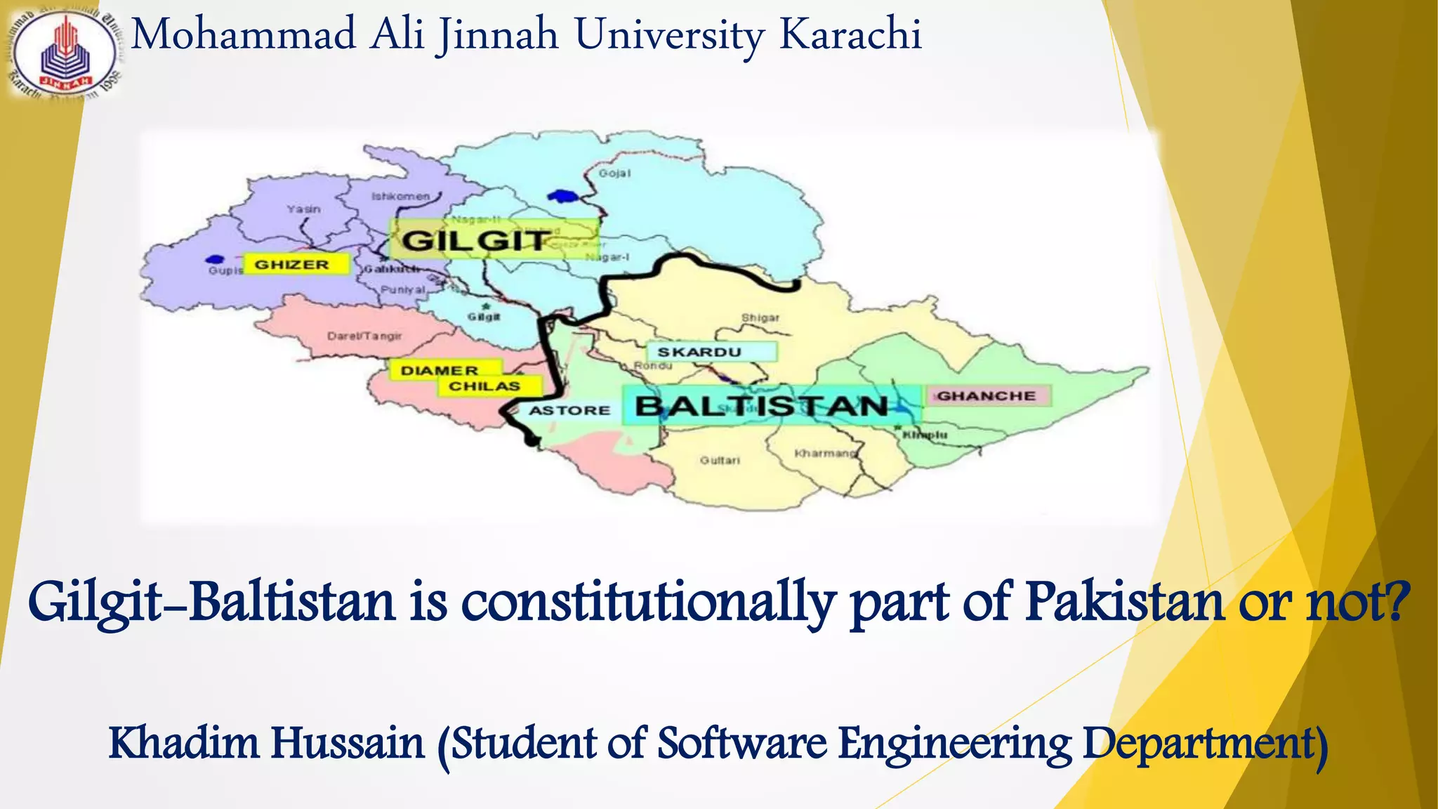 Is Gilgit Baltistan a part of pakistan? | PPT
