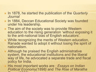 Contributions Of Mahadeo Govind Ranade | PPTX