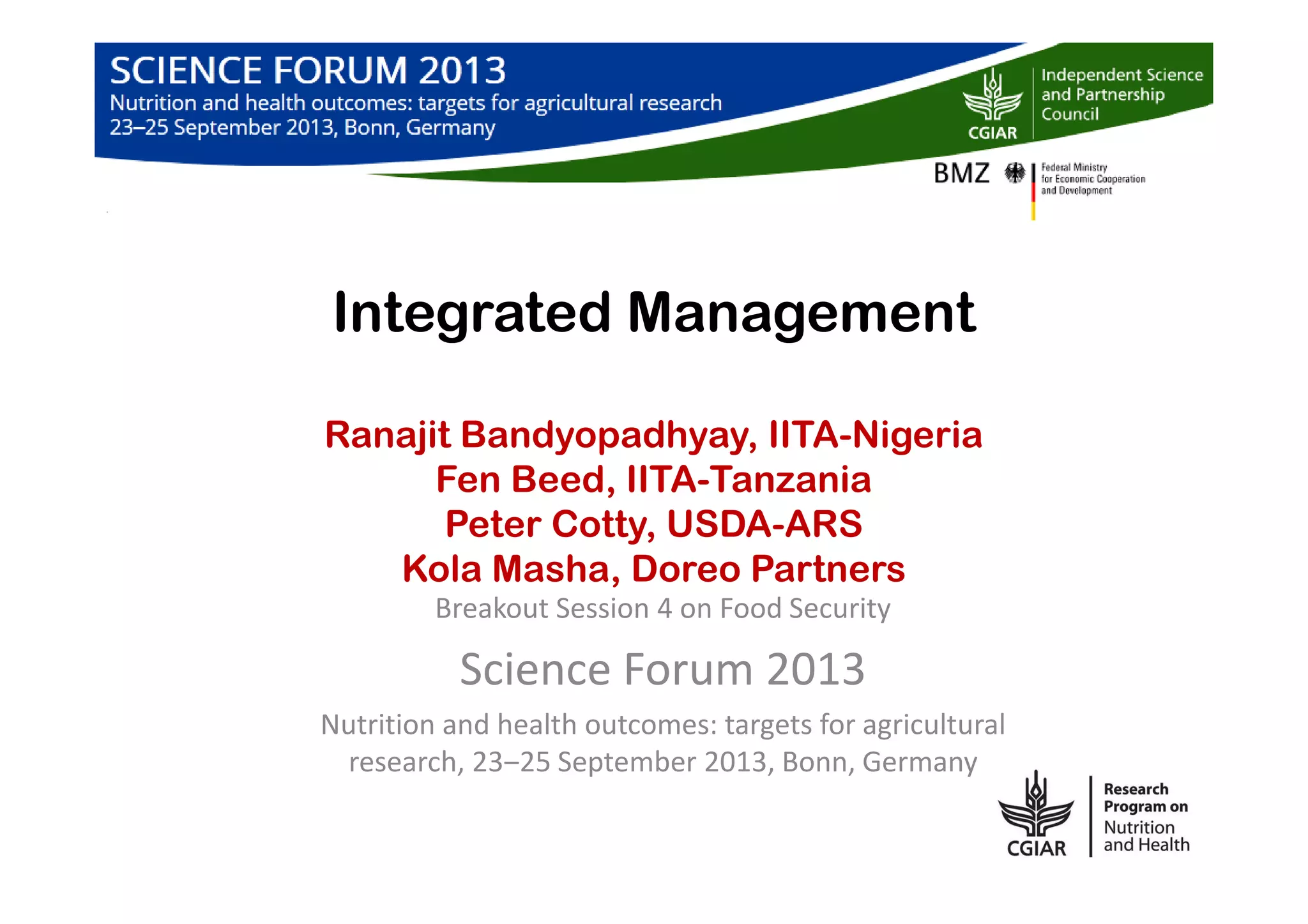 Ranajit Bandyopadhyay, Fen Beed, Peter Cotty, Kola Masha "Integrated ...