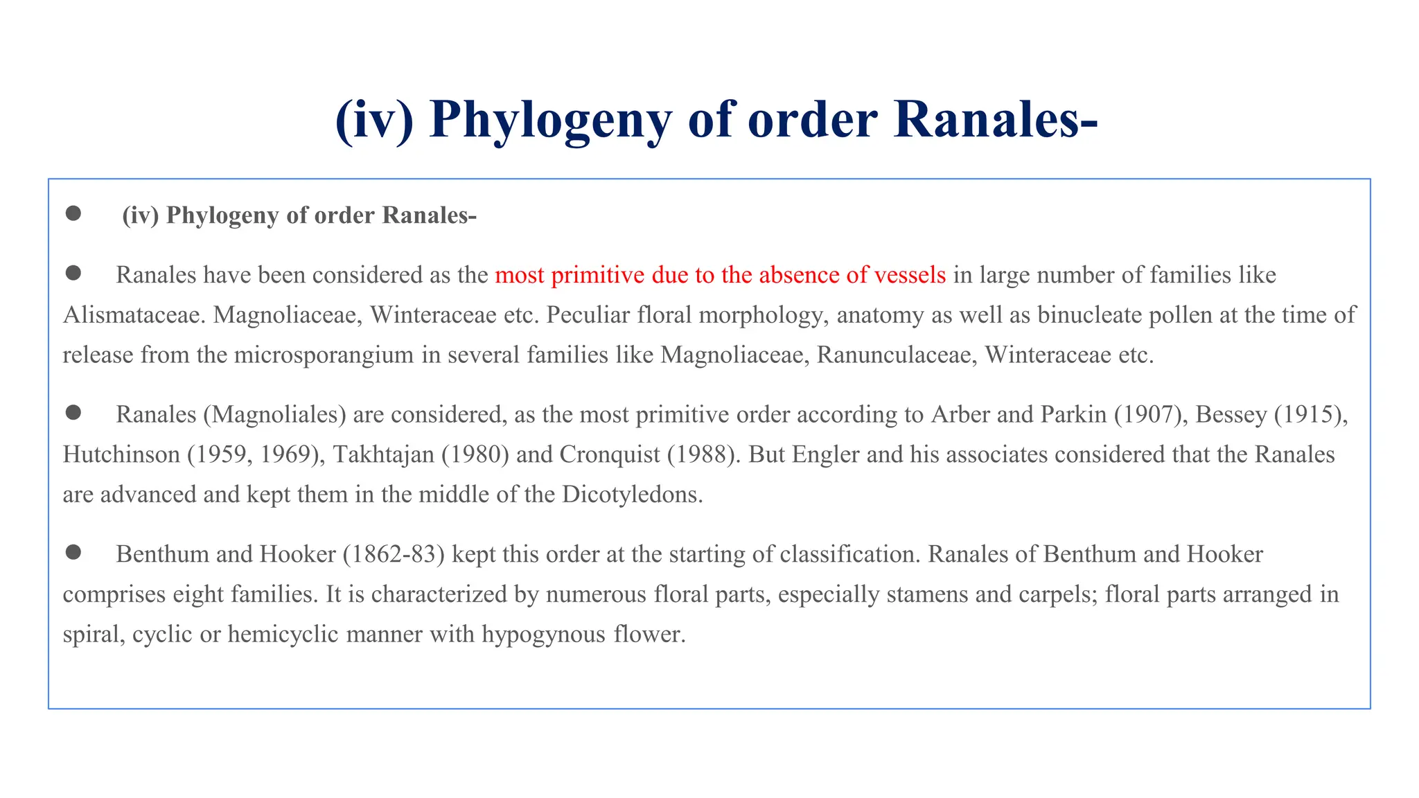 Ranales: salient features, floral & families diversity and phylogeny | PPTX