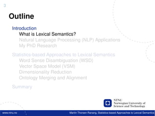 Statistics-based Approaches to Lexical Semantics | PPT
