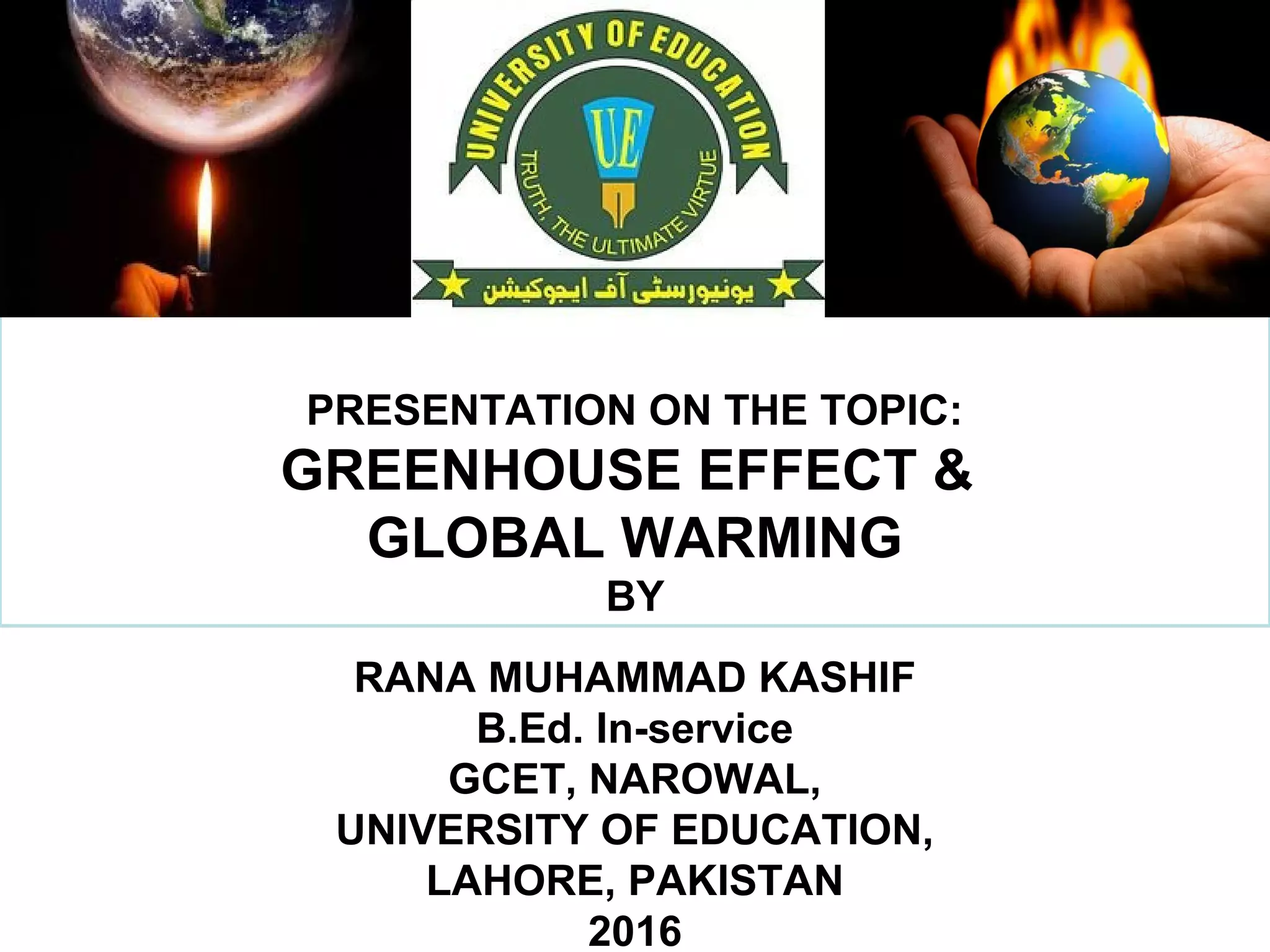 Greenhouse Effect & Global Warming by Rana M Kashif (M.Sc. Hons ...