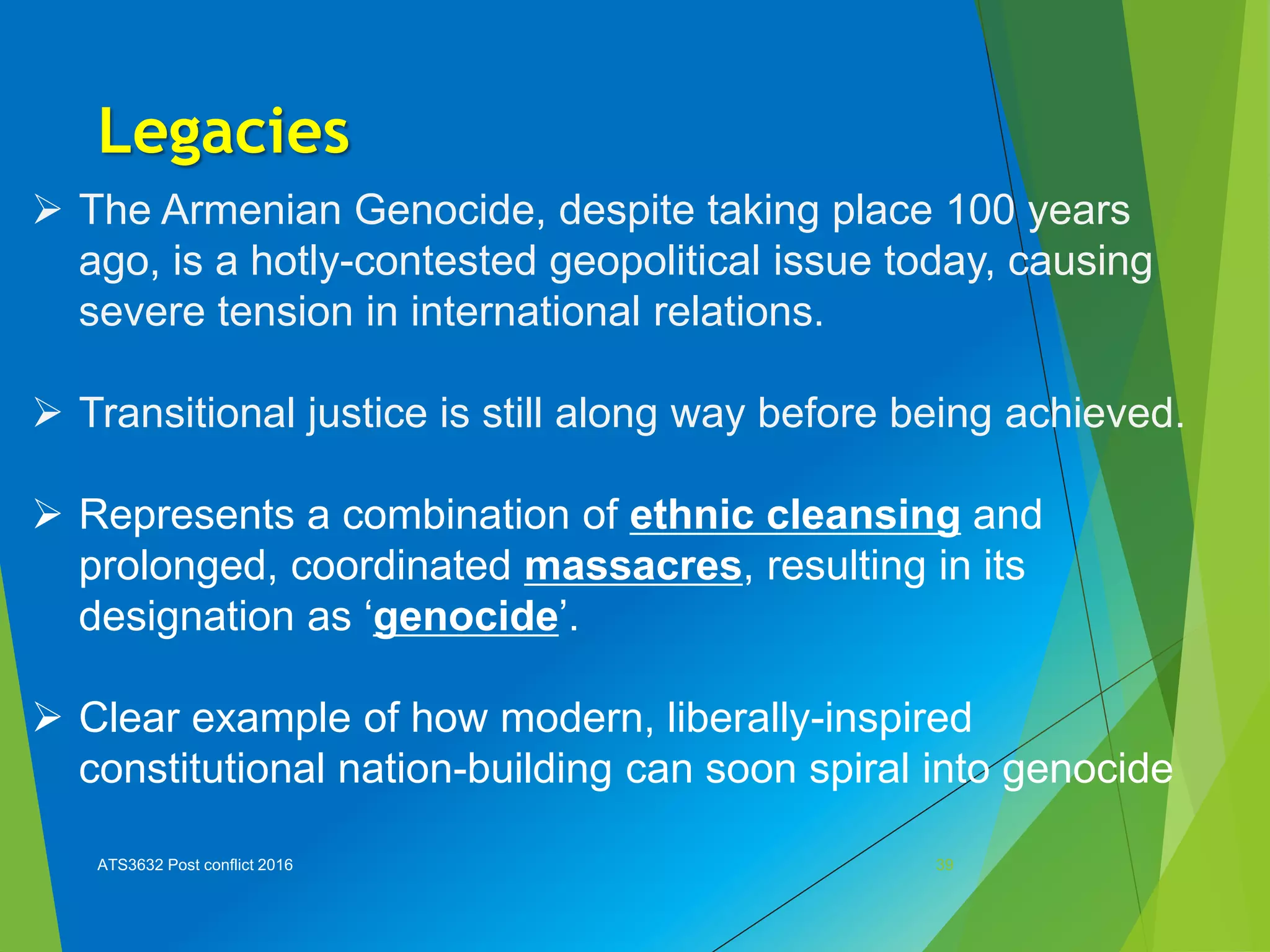 Armenian genocide 2016 Post Conflict | PPTX