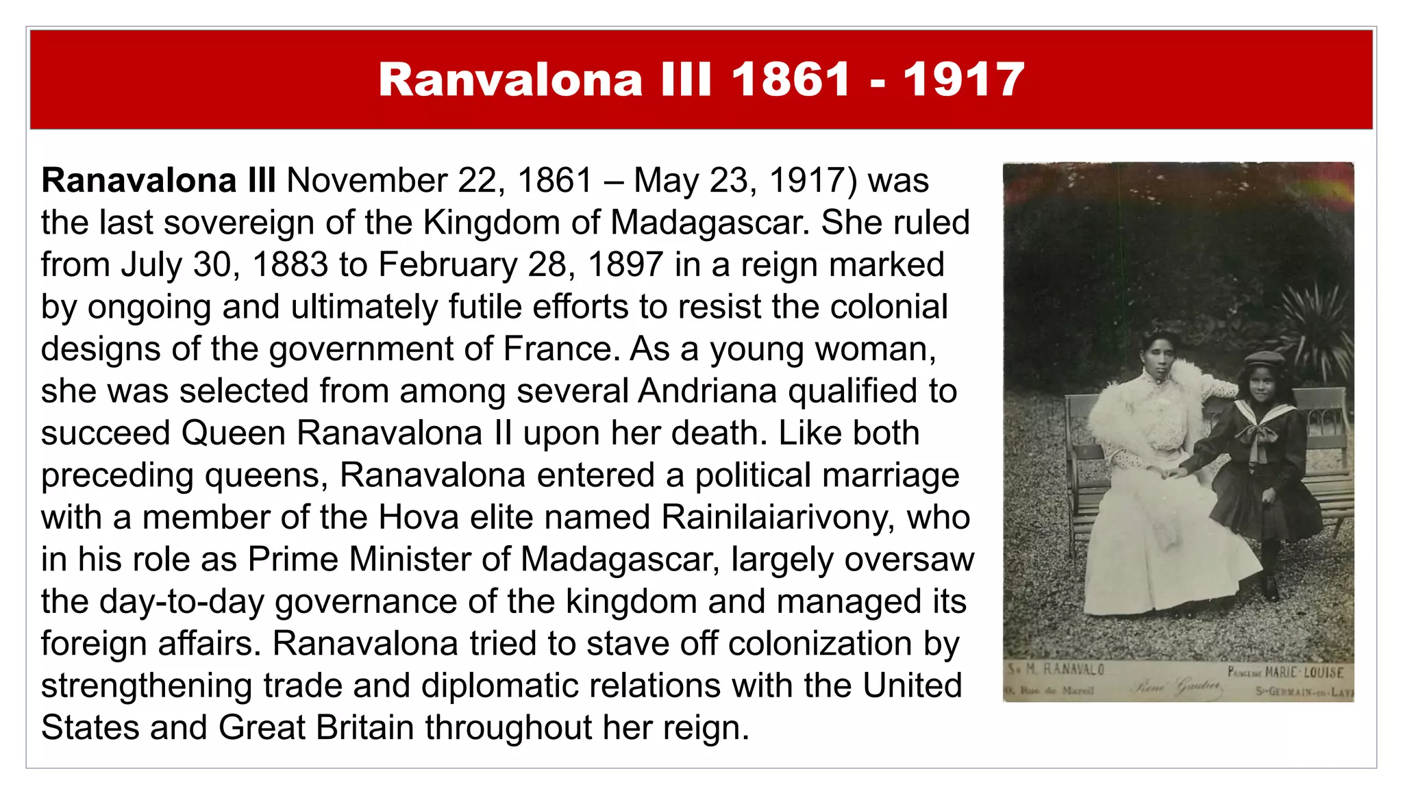Ranavalona III | PPT